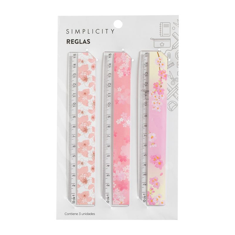 Regla Simplicity Sakura 15 Cm Farmacity Farmacity
