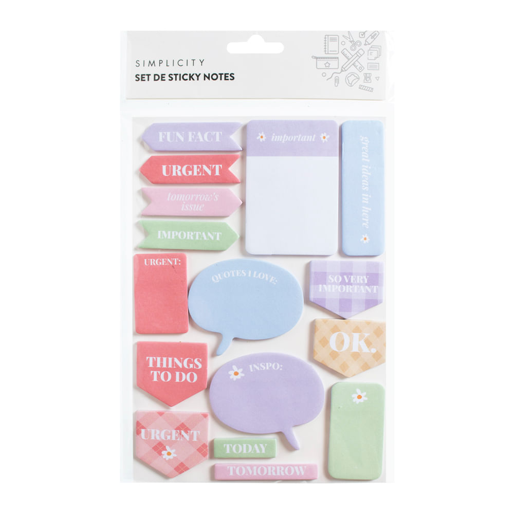 Set Simplicity Sticky Notes Multi Colorfull - Farmacity